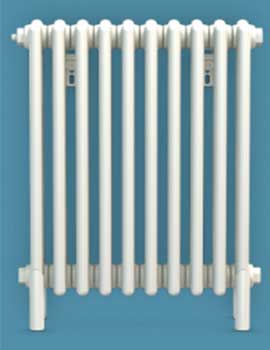 Bisque Floor Standing Classic Radiator 6-Column White